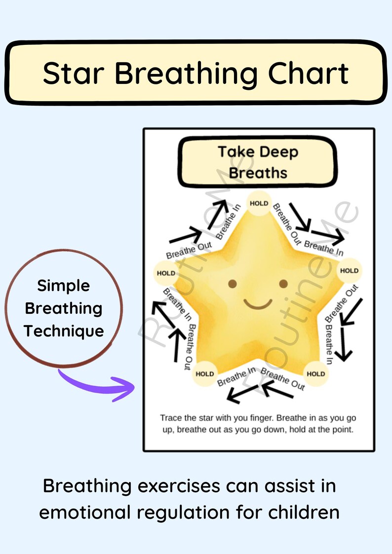 Star Breathing Printable | Deep Breathing Exercise for Kids | Calm Down ...