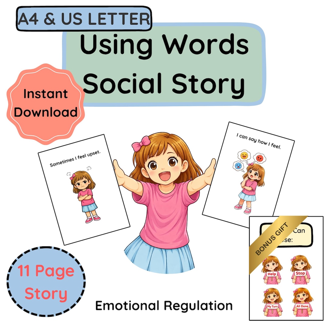 Using Words Social Story | Autism Visual Story | Communication Skills ...