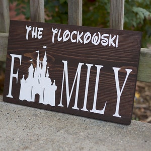 Disney Castle Family Sign/disney Sign/disney Decor/ Disney - Etsy