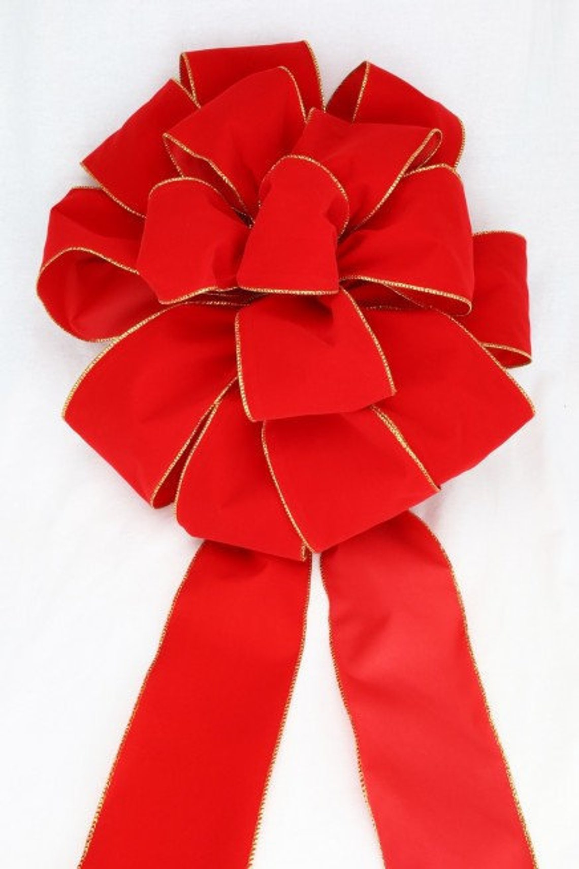 Red Ribbon Wired and Waterproof Velvet 2.5 Christmas Red | Etsy