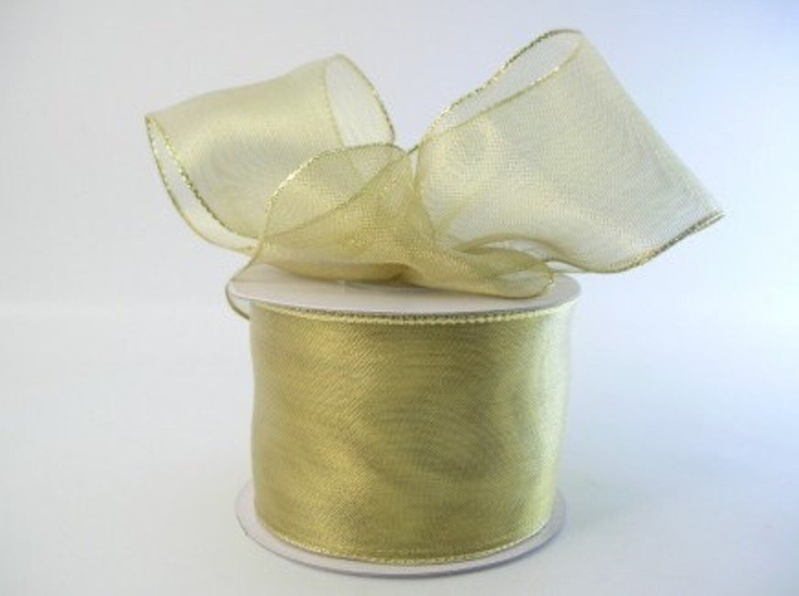 Gold Metallic Sheer Shimmer Wired Ribbon in Silver and Gold - Etsy