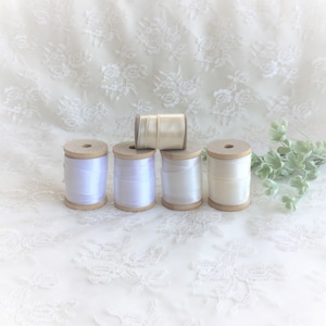 Ivory Satin Ribbon Wedding Ribbons off White, Ivory, Cream Double Sided ...