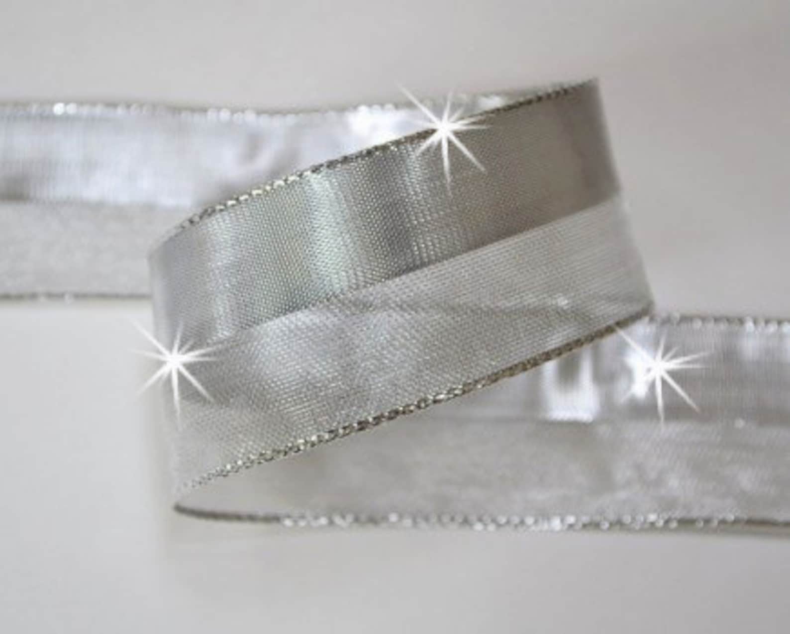 Gold Metallic Wired Ribbon in Silver Copper or Gold for - Etsy