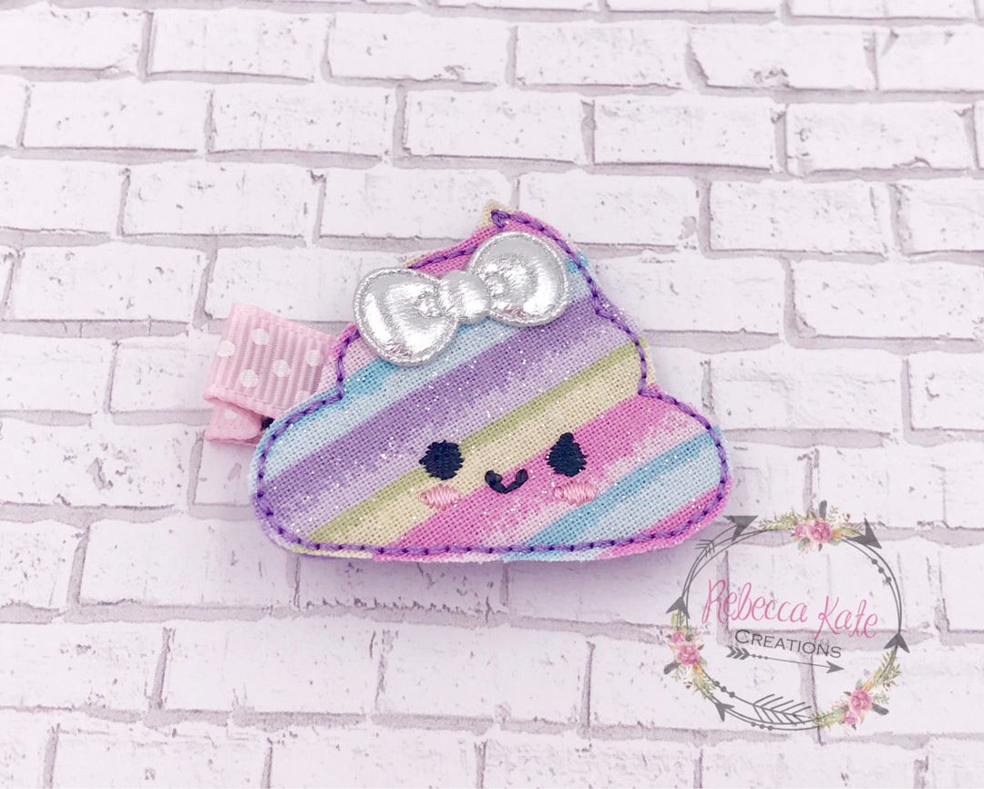 Poop Emoji Hair Clip, Poop Emoji Birthday Party Theme, Pastel Poop ...