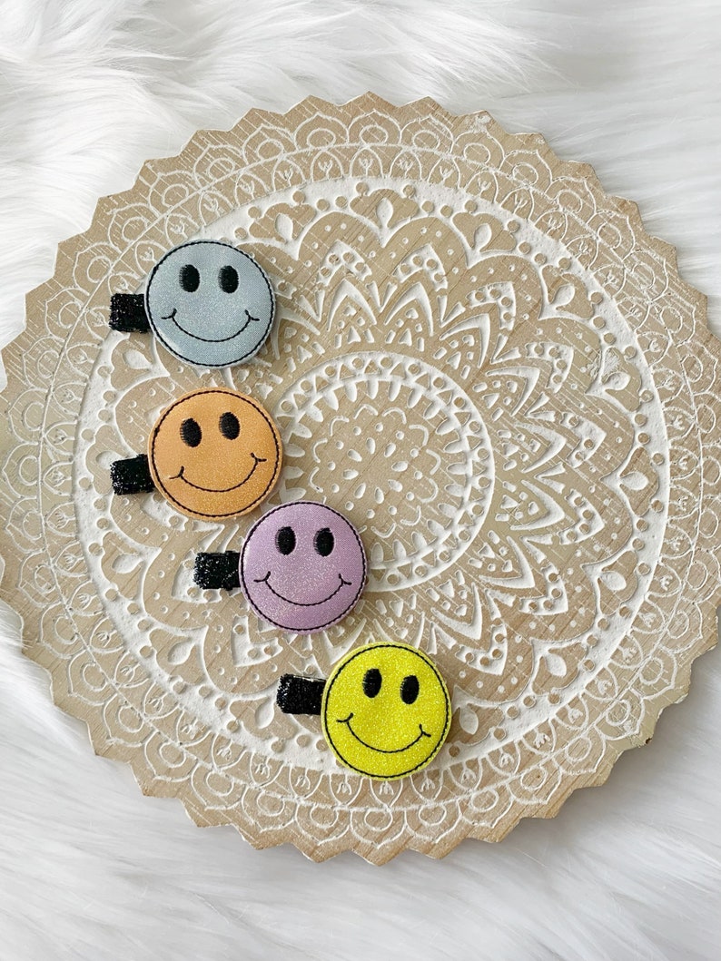 Smiley Face Hair Clip Smiley Face Hair Clips Hair Clip for - Etsy