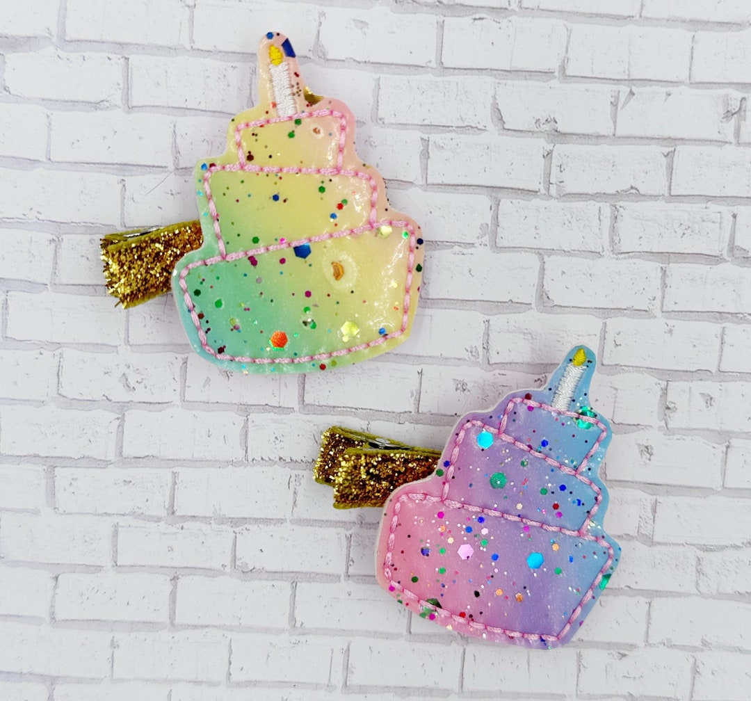 Birthday Cake Hair Clips, Birthday Hair Clips, Hair Clips for Birthday ...