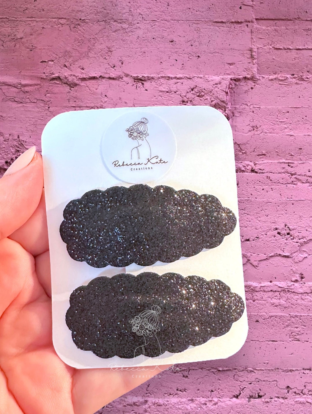Black Glitter Snap Clips,classic Hair Clips,glitter Snap Clips,baby ...