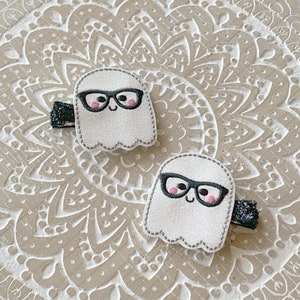 Ghost Hair Clip, Nerdy Ghost, Halloween Hair Clips, Felt Hair Clips ...