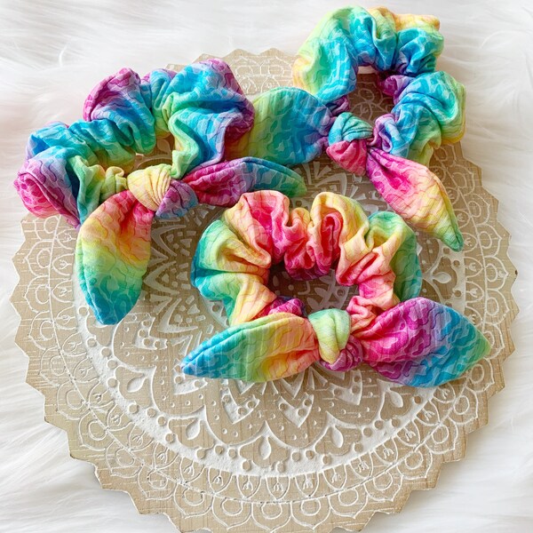 Rainbow Scrunchie - Etsy
