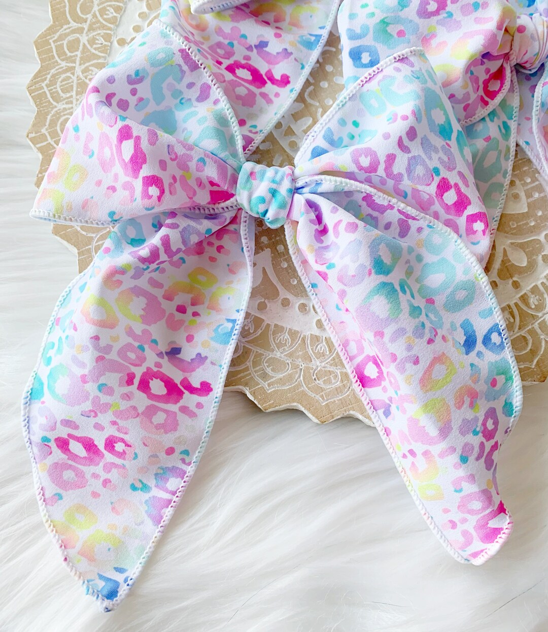 Leopard Hair Bow, Leopard Fabric Hair Bow, Colorful Leopard Hair Bow ...