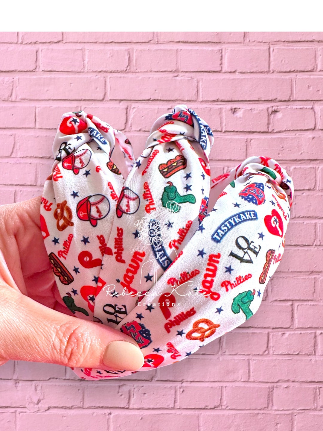 Philadelphia Phillies Headband,phillies Headband,fabric Knot Headband ...