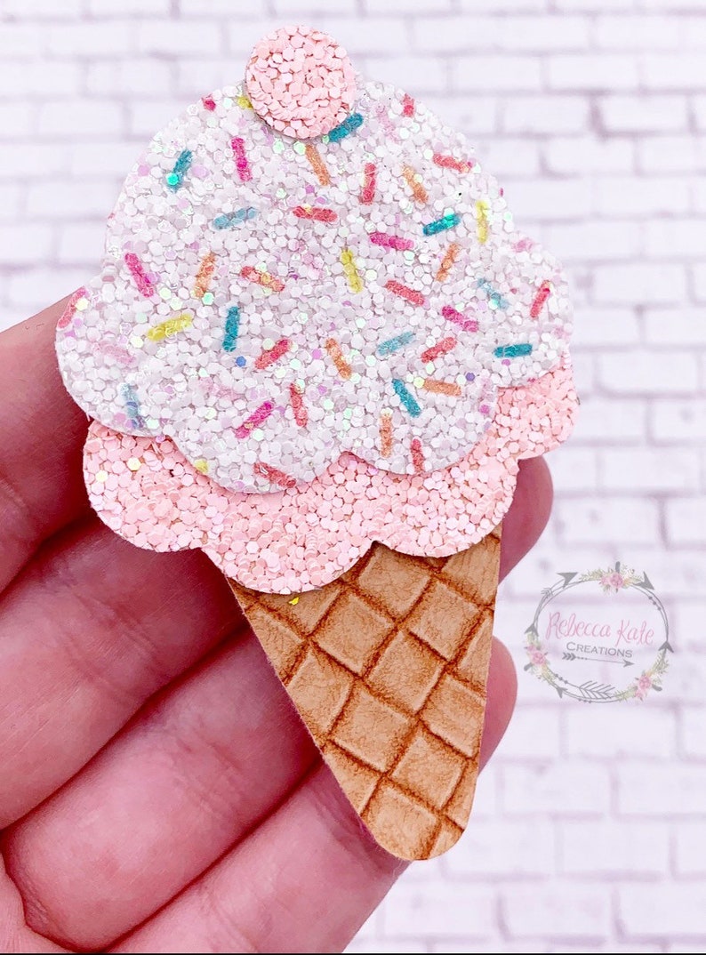 Glitter Ice Cream Hair Clip 1ST Birthday Hair Bow Ice Cream | Etsy