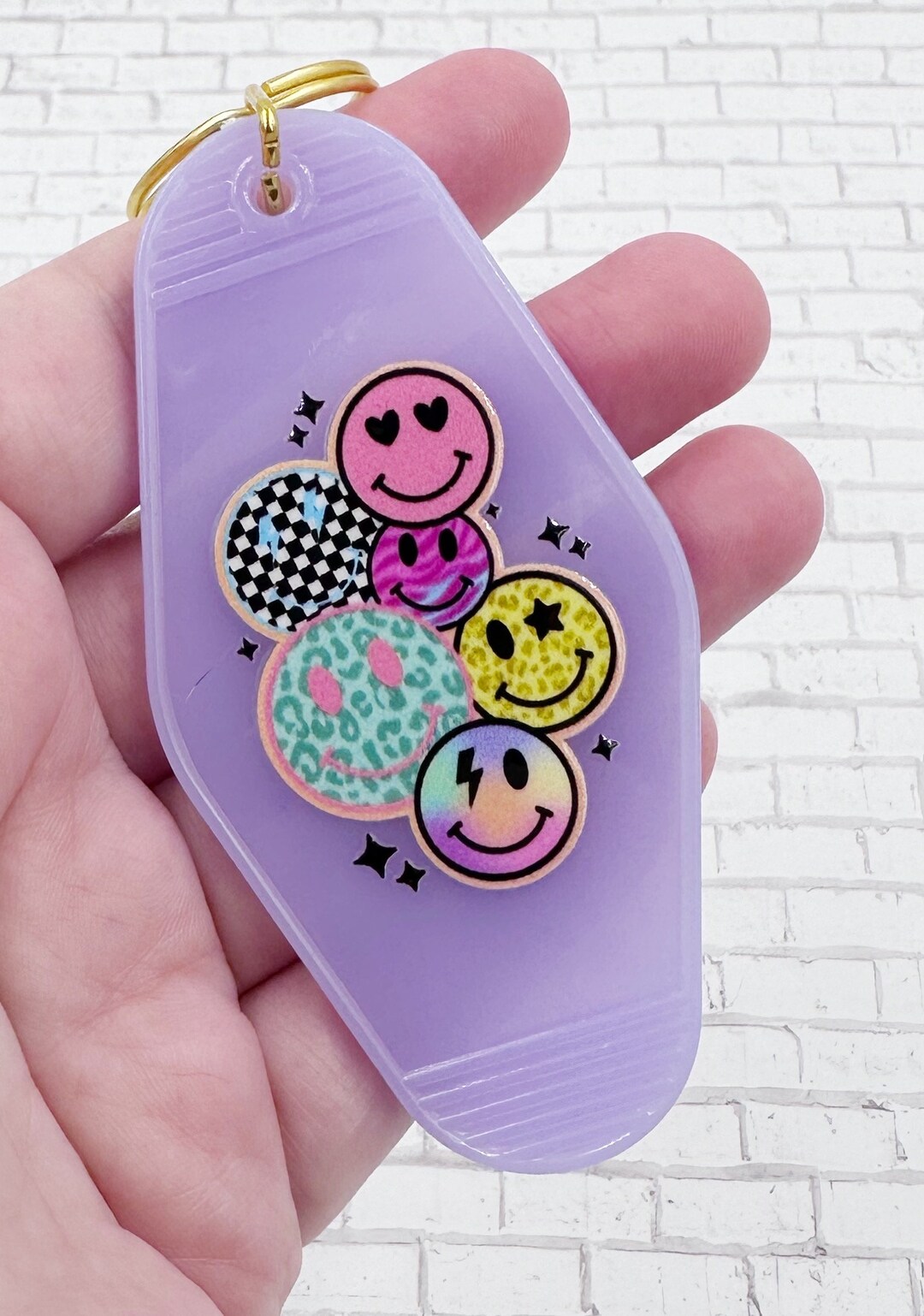 Smiley Face Keychain, Smiley Face Gift for Girl, Stocking Stuffer, New ...