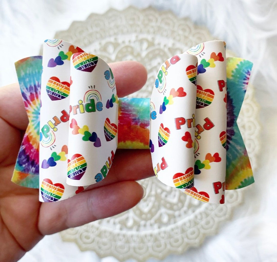Pride Bows, Love Wins Bow, Tie Dye Hair Bow, Pride Month Bows, Rainbow Bows, Lgbt HAIR Bows, Bow ...