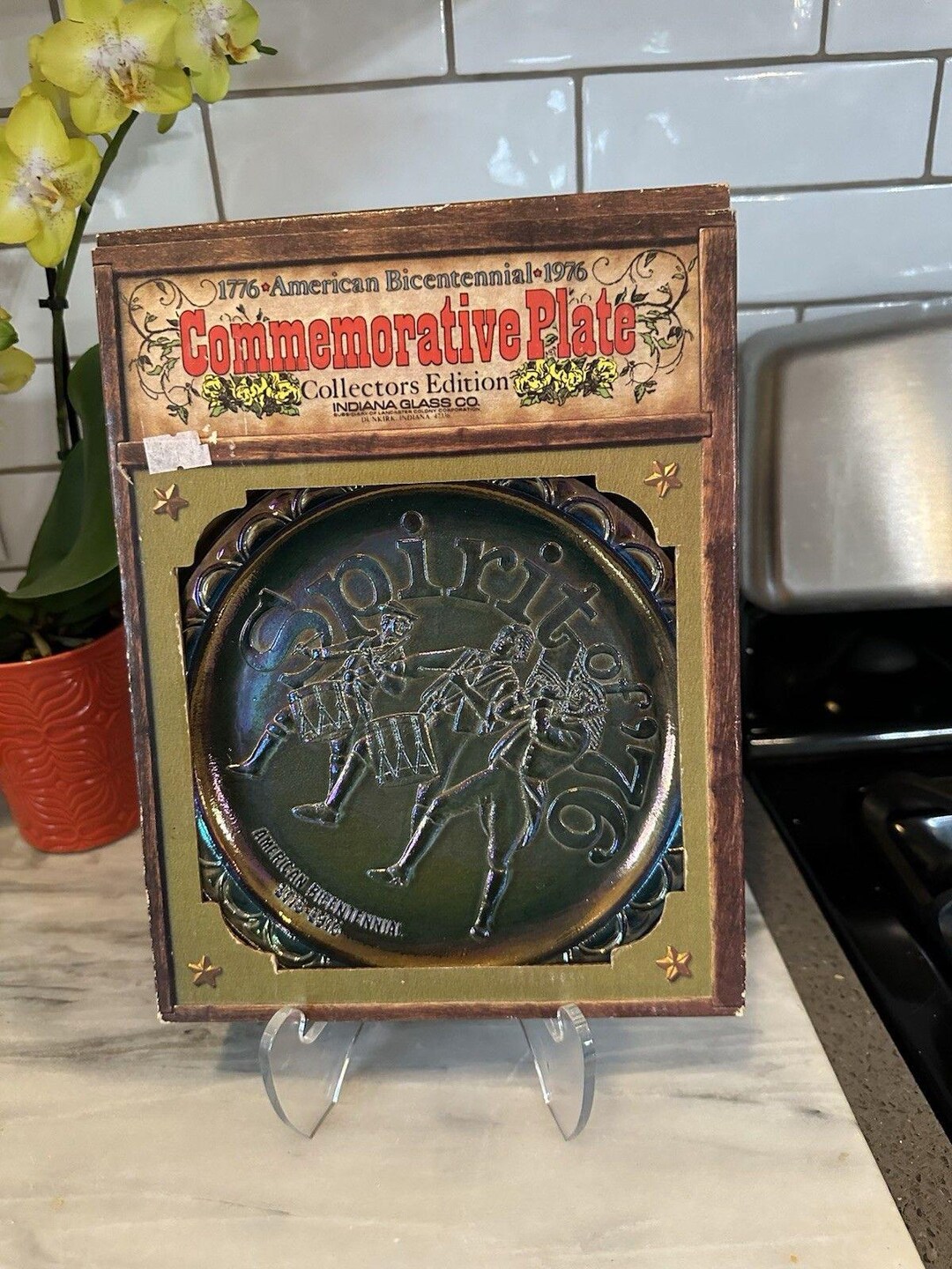 1776-1976 American Bicentennial Plate Spirit of 76 Carnival Glass ...