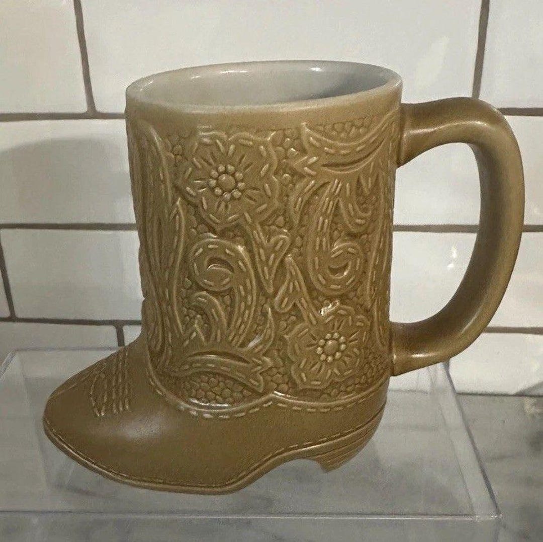 Ceramarte Adorable 1970s Western Boot Stein Mug Coffee Cup Avon ...