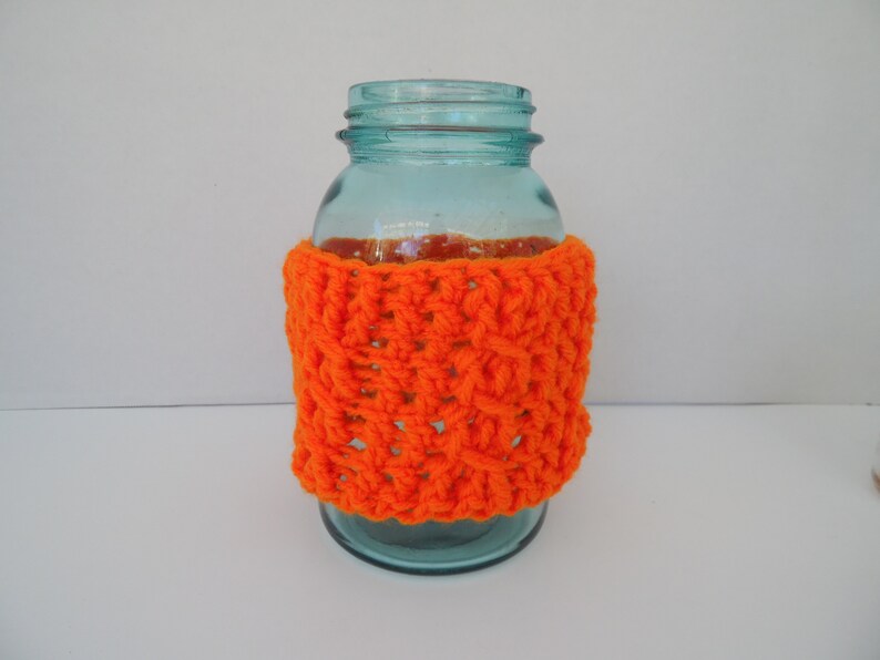 Mason Jar Cozy Cabled Jar Sleeve Free Shipping RTS Orange | Etsy