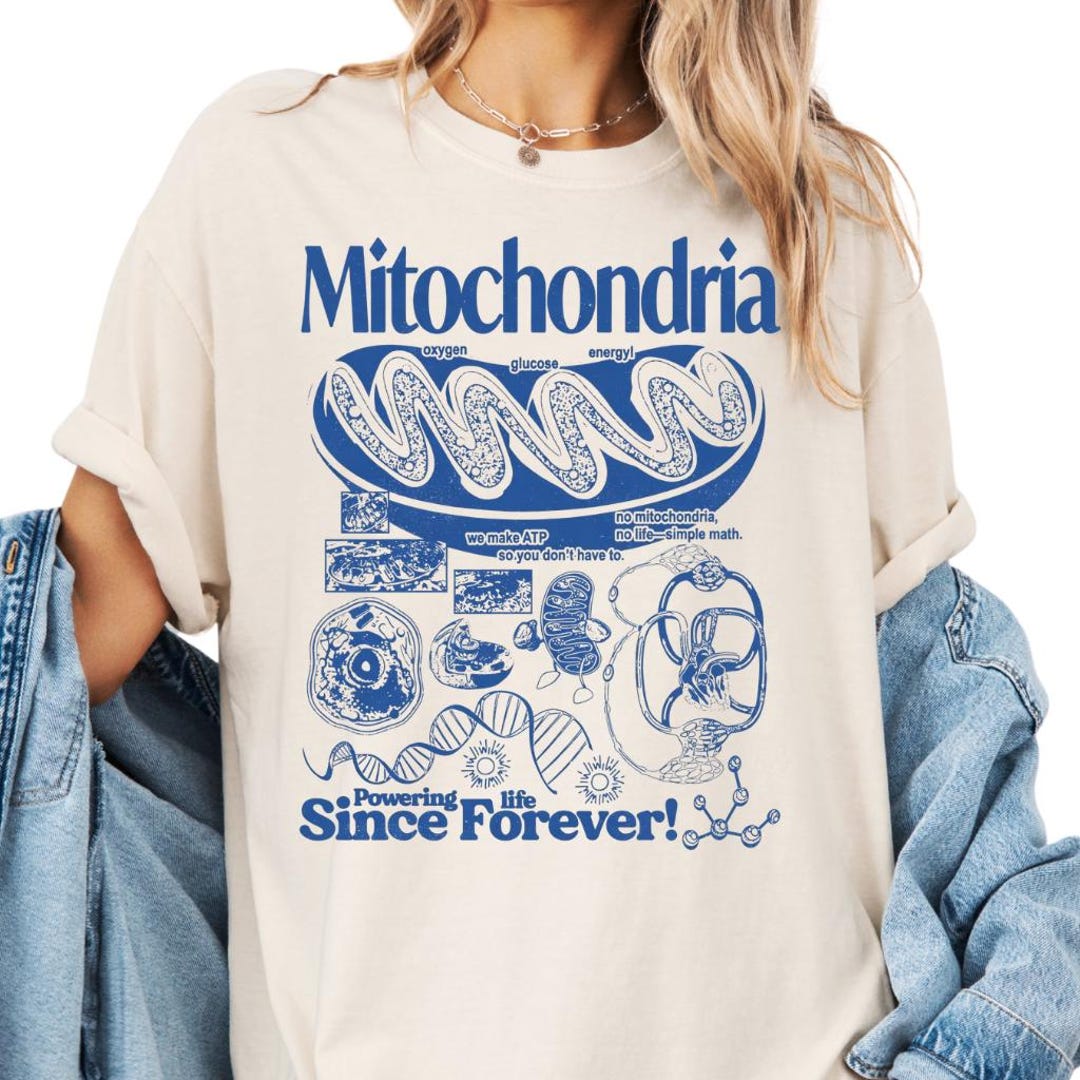 Mitochondria T-shirt, Biology Graphic Shirt, 90s Academic Cell Diagram ...