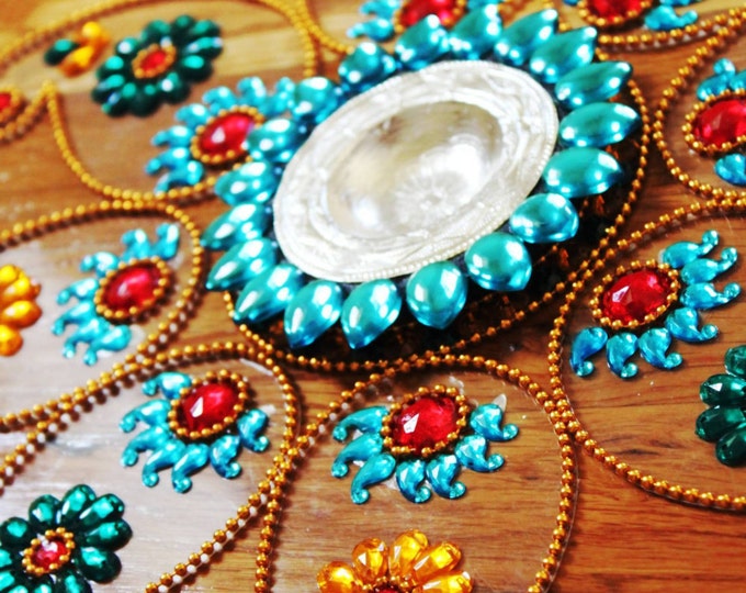 Rangoli Floor Art Keri Large Yellow Green Set of 9 - Etsy