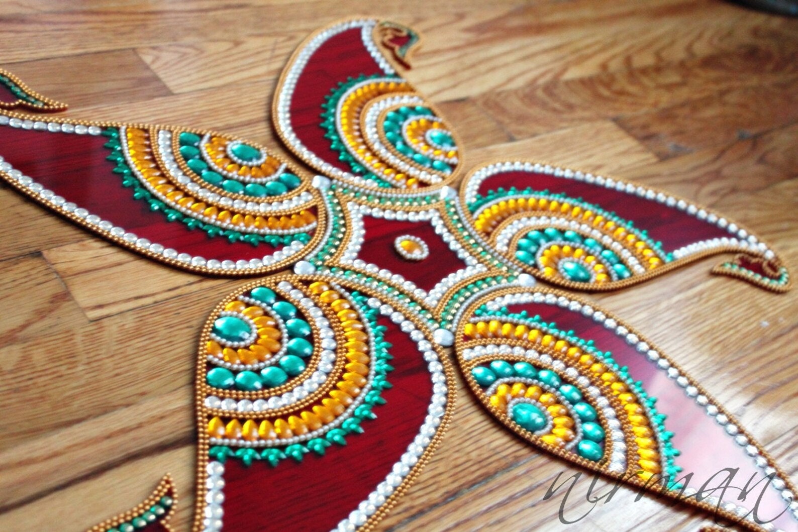 Buy Diwali Rangoli Kundan Bollywood Inspired, Acrylic Floor Art, Indian ...