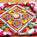 Wood Rangoli Decorated With Fabric Flowers Beads and - Etsy