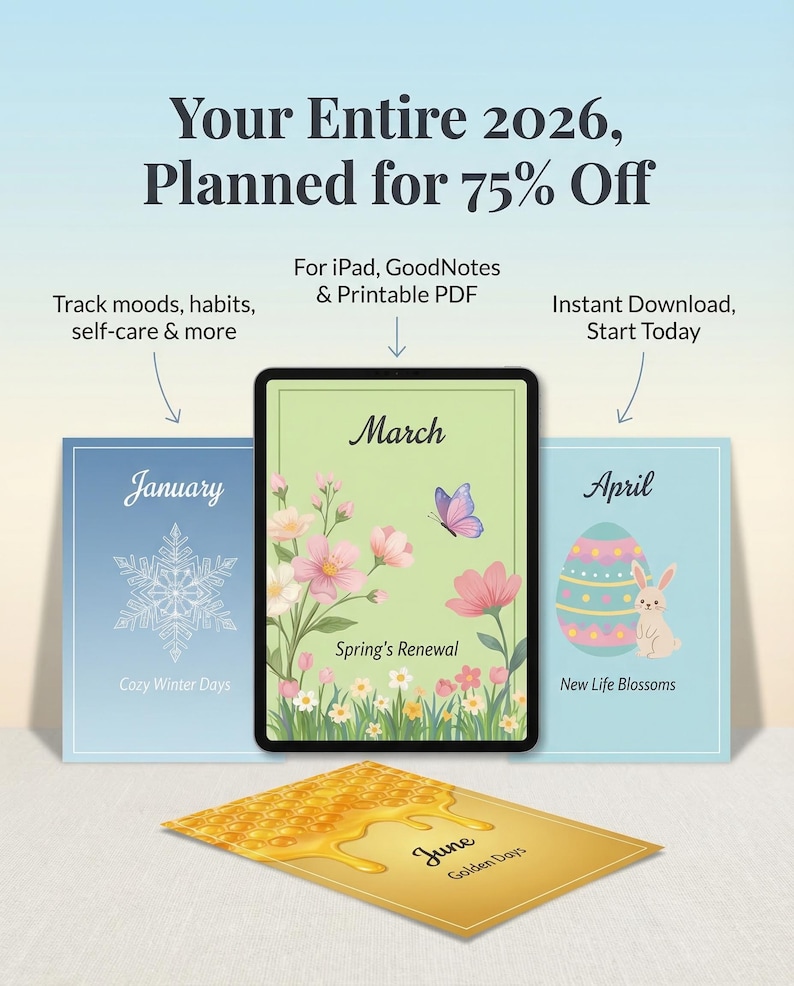 2026 Digital Planner Bundle | Goodnotes, Ipad, Printable PDF (instant ...