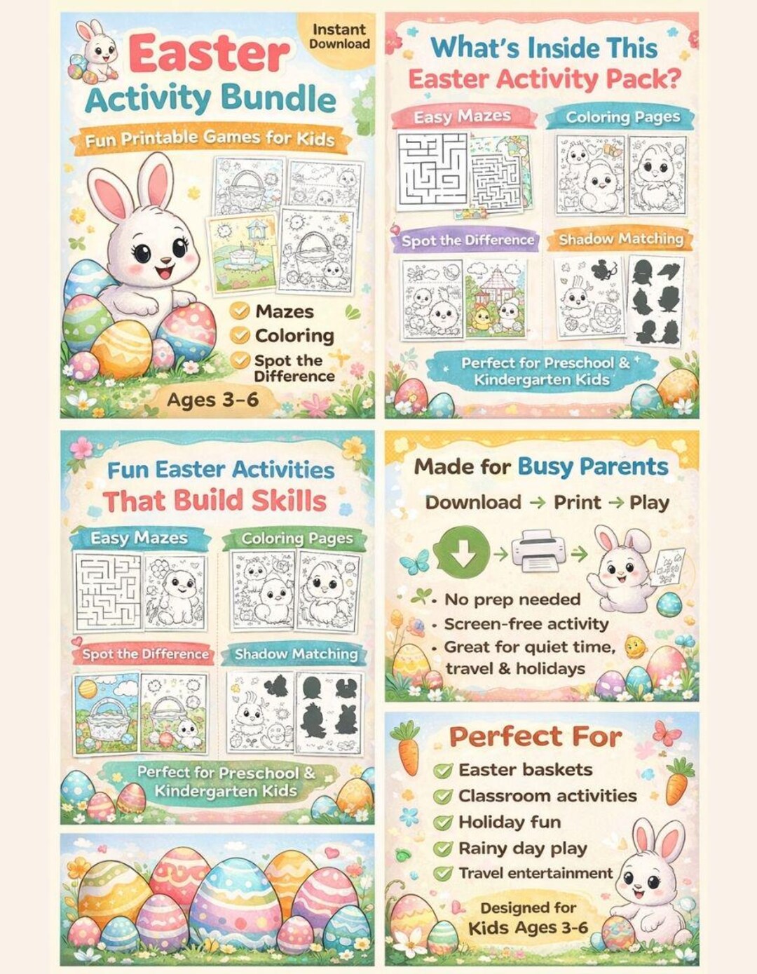 Printable Easter Games, Mazes, Coloring Pages, Spot the Difference ...