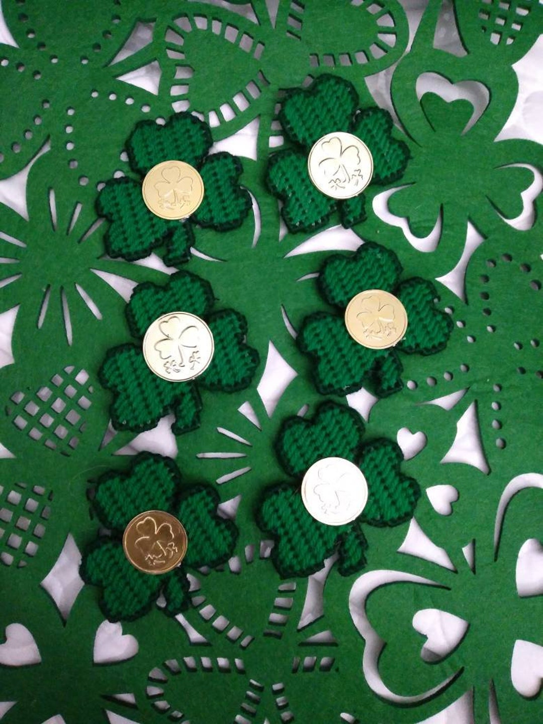 Handmade Plastic Canvas Shamrock Magnet - Etsy