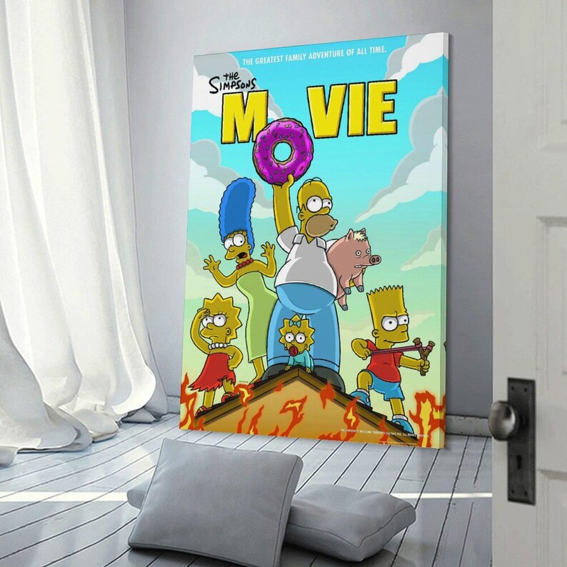 Simpsons Cartoon Movie Poster Classic Canvas Prints - Wall Decor Art ...