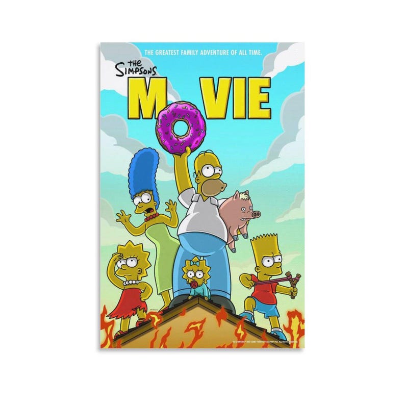 Simpsons Cartoon Movie Poster Classic Canvas Prints - Wall Decor Art ...