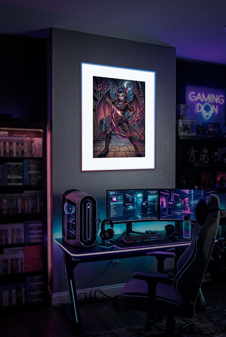 Female Samurai Bat Character Anime Poster - Gallery Wall Art - Etsy