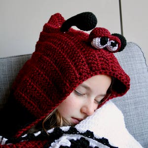 Crochet Blanket, Ladybug Hooded Blanket Crochet Pattern, Granny Square ...