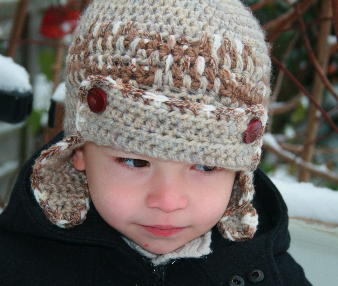 Crochet Pattern Baby Aviator Hat Pattern With Scarf Crochet - Etsy UK