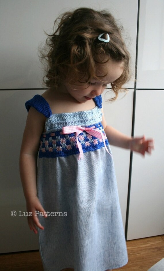 Crochet pattern girls dress pattern vintage inspired | Etsy