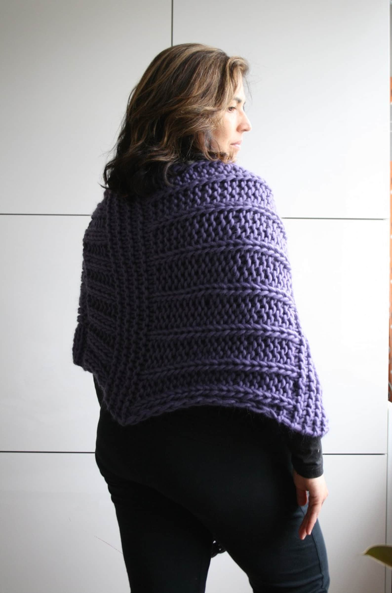 KNITTING PATTERN boho poncho knitting pattern oversized wrap | Etsy