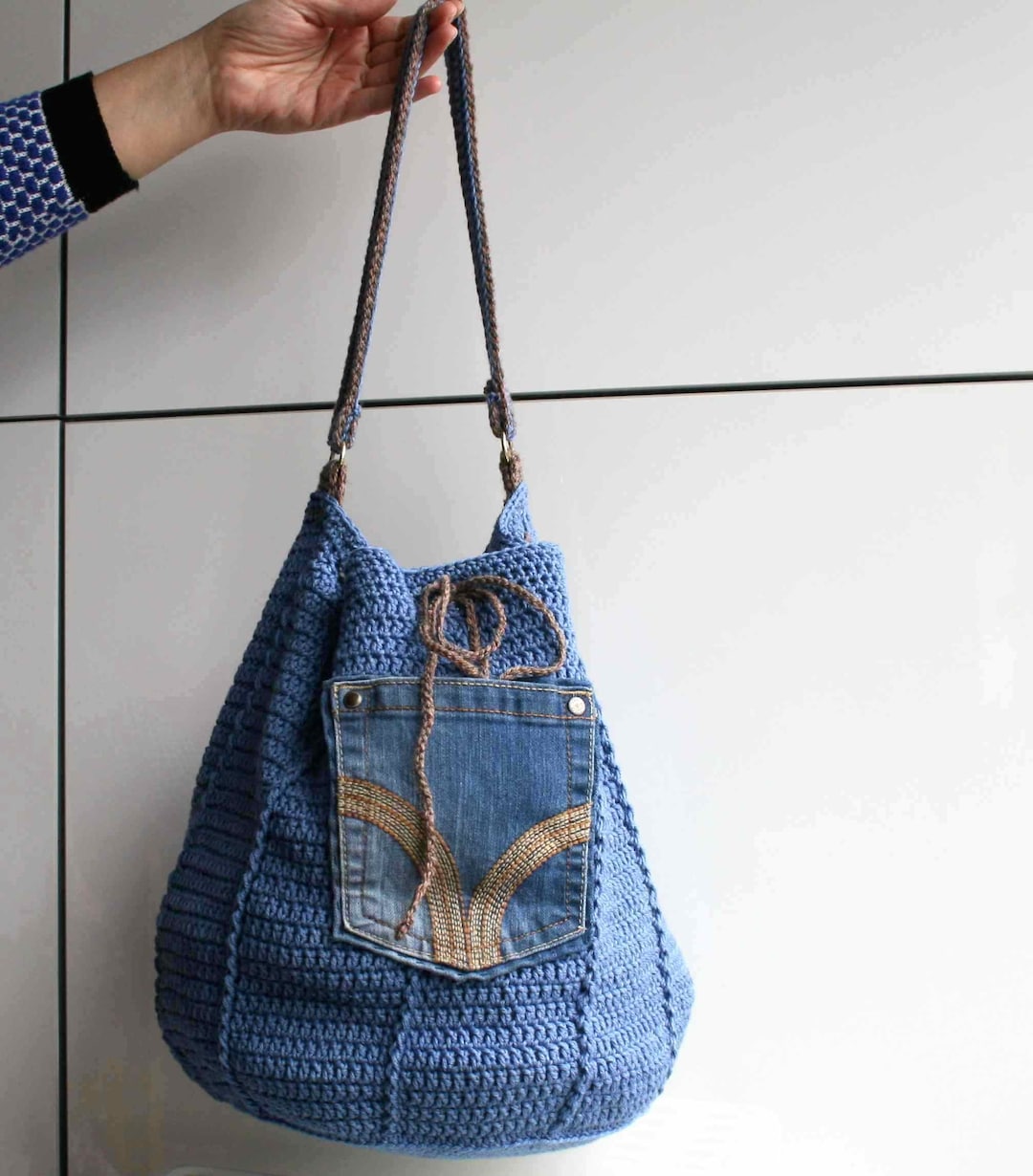 Crochet Pattern Crochet Bag Pattern Upcycled Denim - Etsy Australia