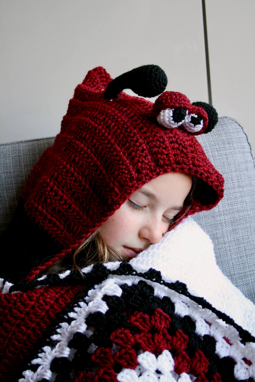 Crochet Blanket Ladybug Hooded Blanket Crochet Pattern - Etsy Canada