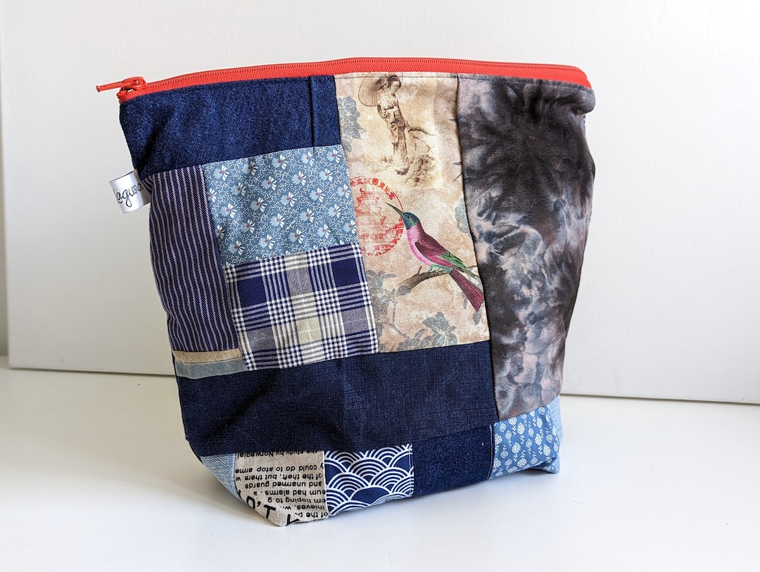 Project Bag for Knitting Crochet, Patchwork Knitting Bag Knitting ...