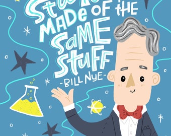 Items similar to 8x10" or 12x18" Art Print Poster Bill Nye the Science ...