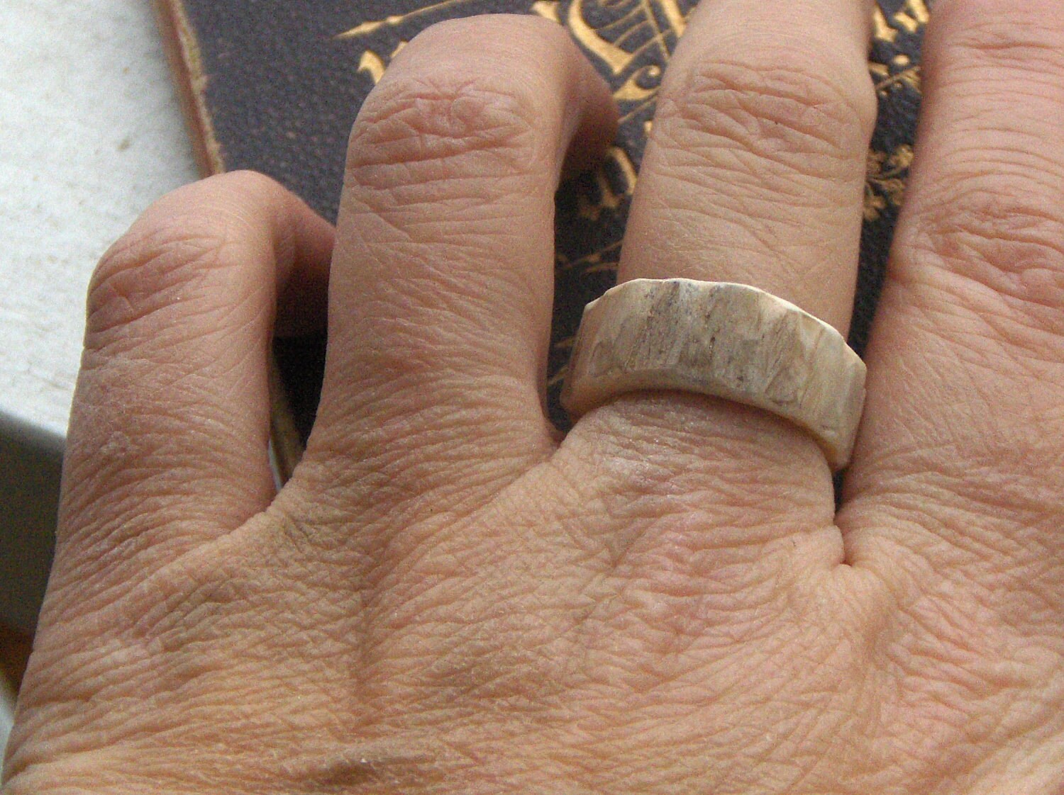 Genuine DEER Antler Carved Ring . Handmade Natural Wedding - Etsy