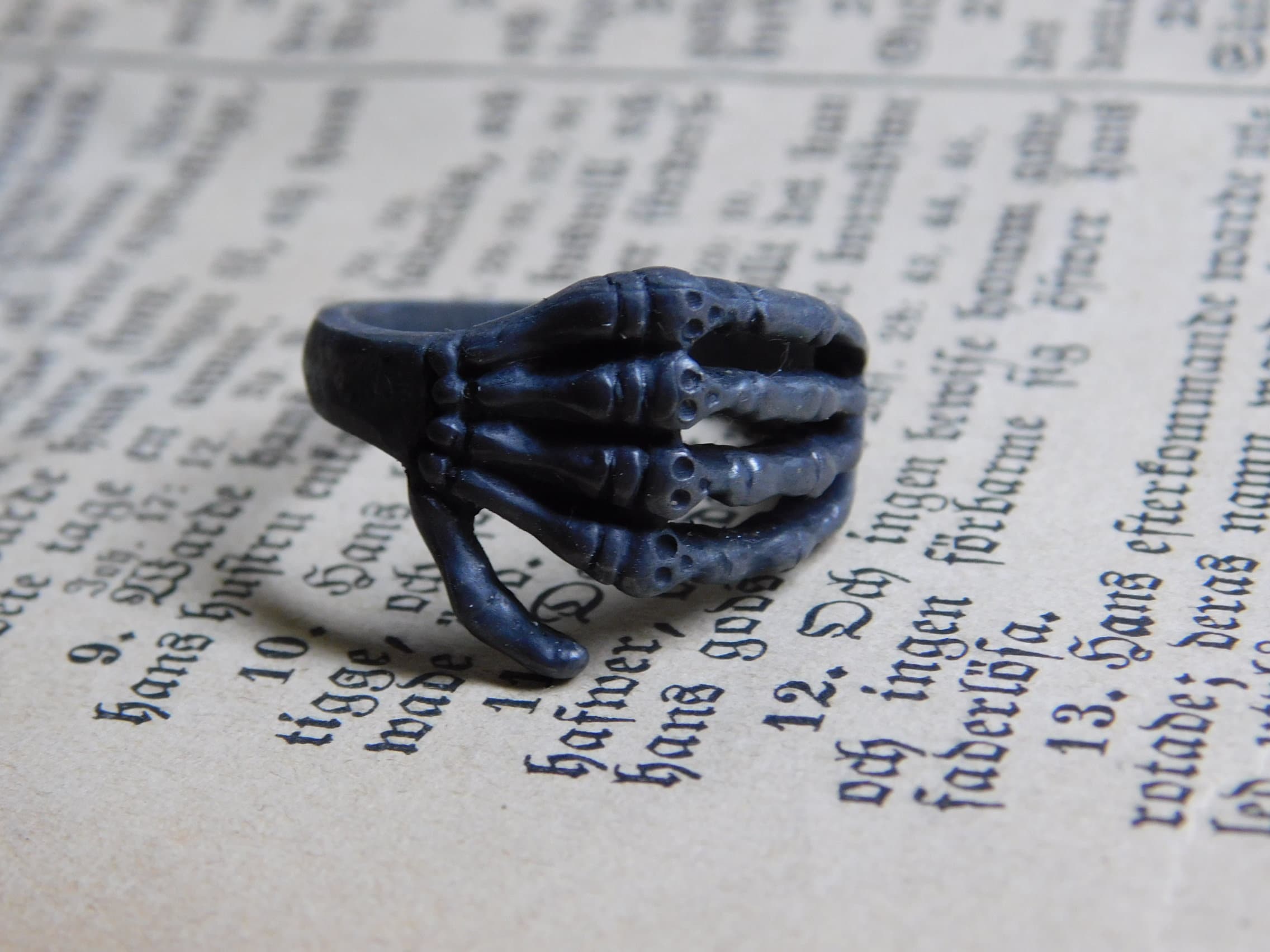 The Creeper. Matte Ash Black Oxidized Sterling Silver Skeleton Hand ...