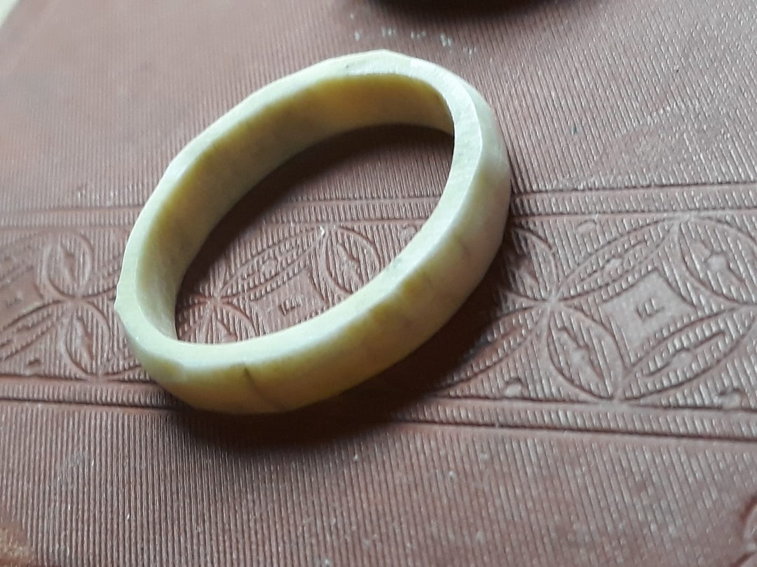 Genuine ELK Antler Carved Ring Semi Smooth. Made to Order in Your Size ...