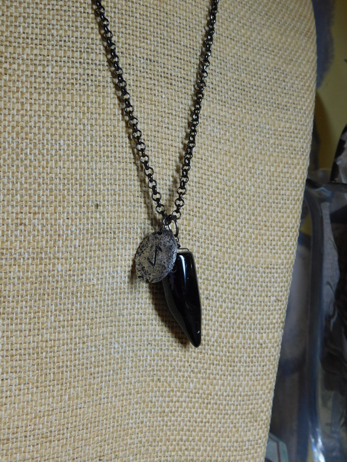 Bear Paw & EIWHAZ RUNE Hand Cast Sterling Silver Elder Futhark | Etsy