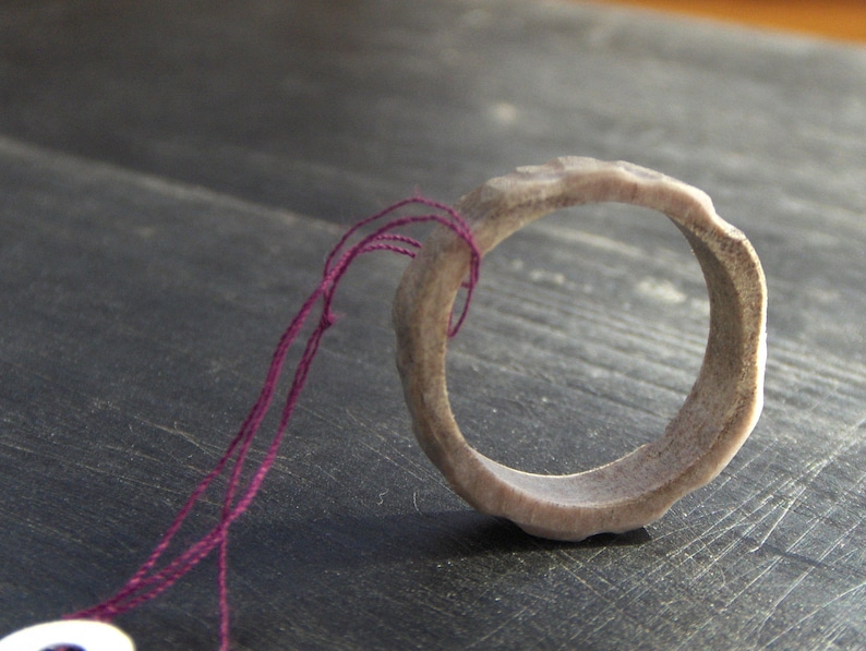 Genuine ELK Antler Carved Ring Semi Smooth. Made to Order in - Etsy