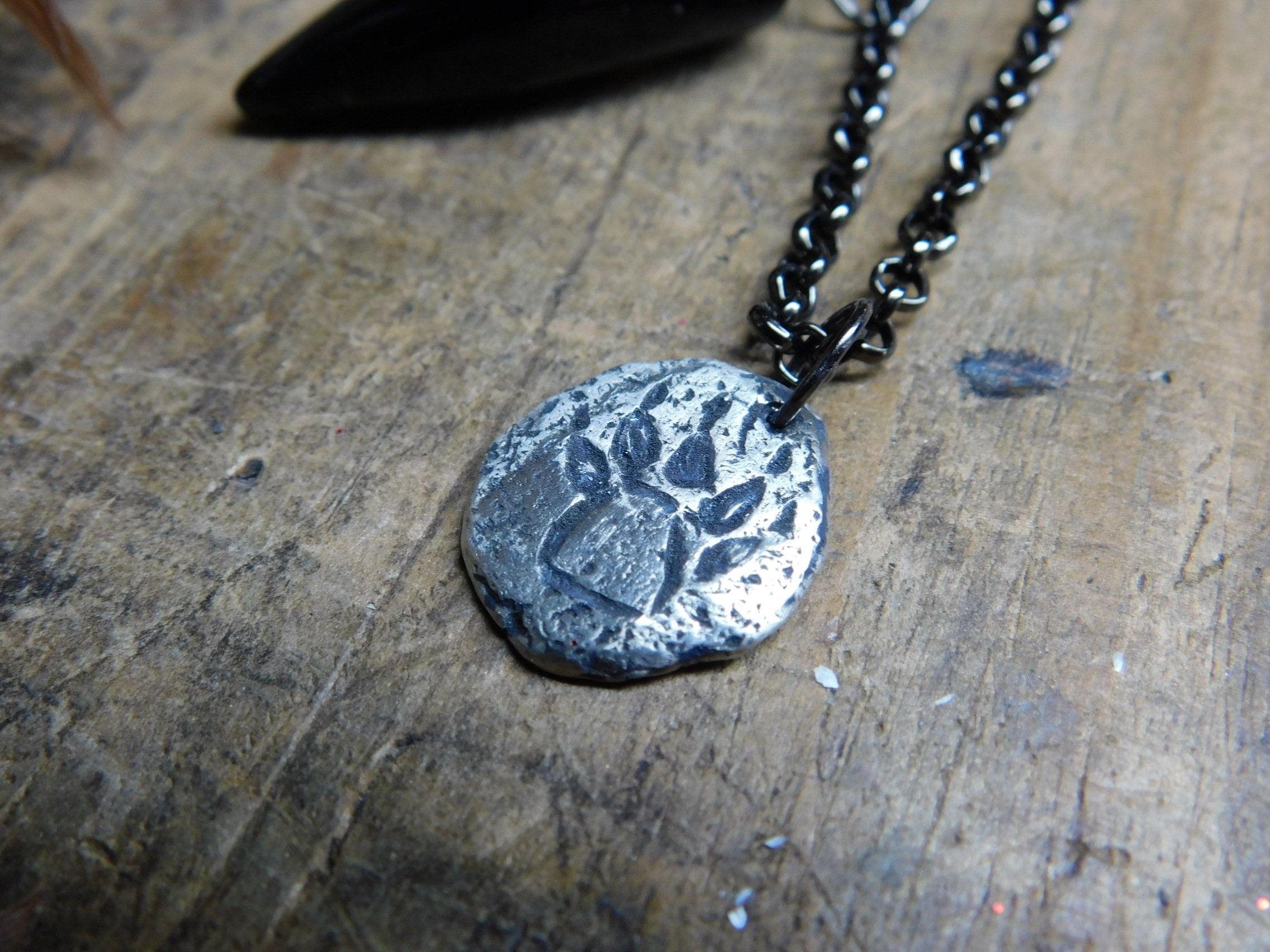 Bear Paw & EIWHAZ RUNE Hand Cast Sterling Silver Elder Futhark - Etsy