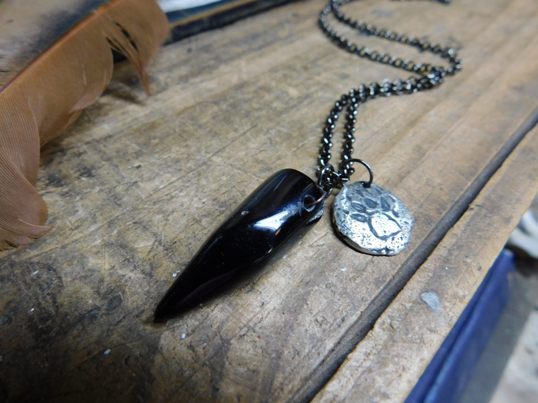 Bear Paw & EIWHAZ RUNE Hand Cast Sterling Silver Elder Futhark - Etsy