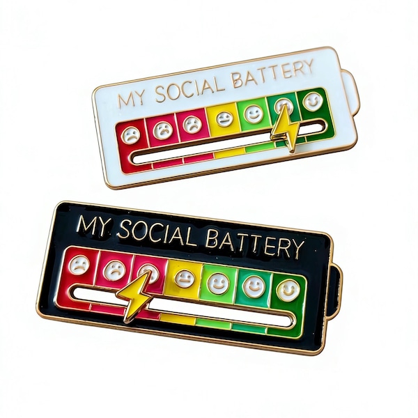Social Battery Pin - Etsy