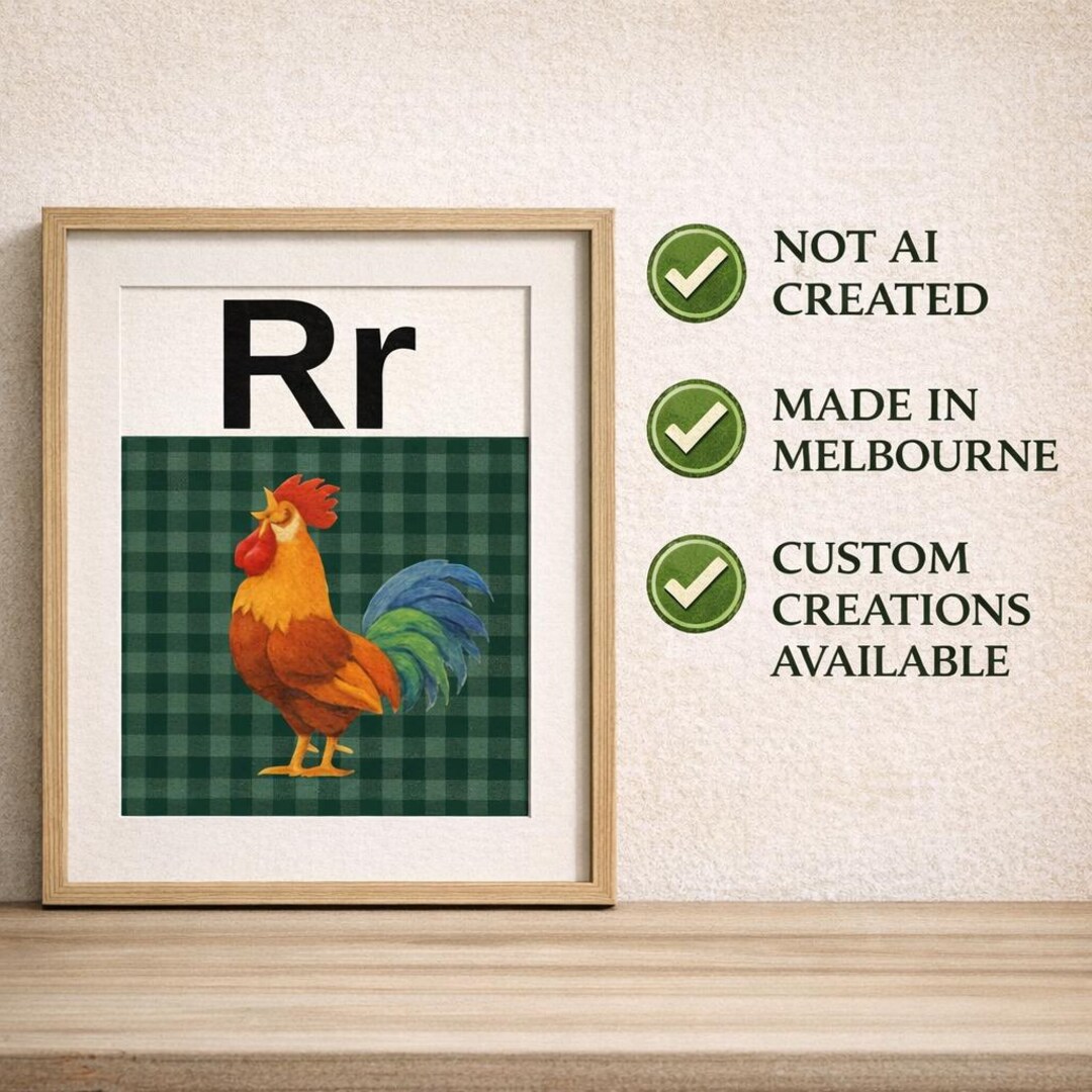 Alphabet Rooster Poster | ABC Nursery Wall Art | Baby Room Decor | A1 ...