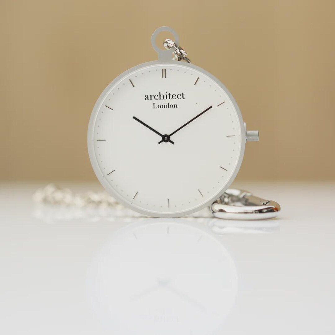Modern Pocket Watch Silver - Handwriting Engraving, Wedding,groomsman ...