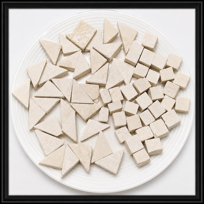 Organic White Slate Cubes and Triangles: Earthy Mineral Snap (500g) - Etsy